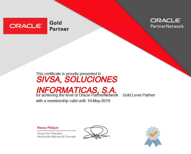 Renovamos el nivel Gold en la Oracle PartnerNetwork